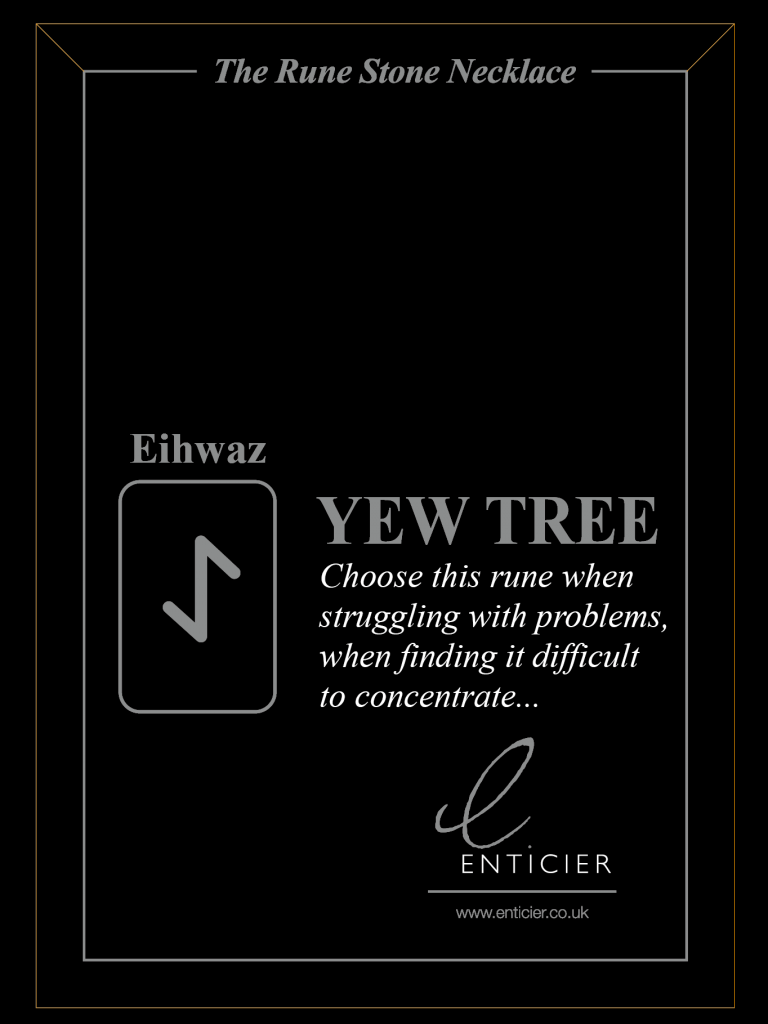 Enticier The Rune Stone Necklace - Yew Tree - Eihwaz - Enticier
